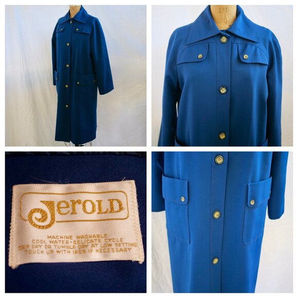 Jerold | Jackets & Coats | Vtg 6s 70s Jerold Mod Navy Blue Rain Trench ...